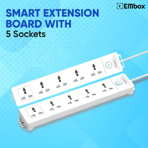 EMBox 10A Extension Board 5 way power strip 2500w Universal Sockets ...