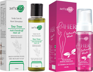 Skinatura Tea Tree Anti-Dandruff Hair Oil (110ml) & Her Intimate Wash ...