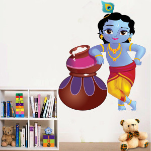 walkart 70 cm Wallsticker-Awesome Krishna Design Self Adhesive Sticker ...