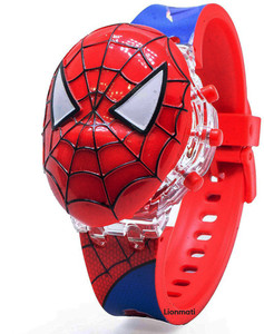 lionmati Watch For Kid Spider man Face Covered Based Kid Glowing Watch ...