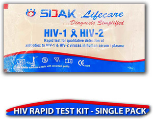 SIDAK LIFECARE HIV-1,HIV-2 TEST CASSETTE FOR MEN AND WOMEN Antibody ...