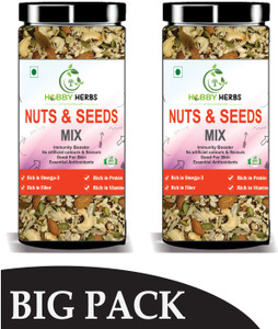 Hobby Herbs Nuts and Seed Mix 1kg ( 2 x 500gm ) | Roasted and Salted ...