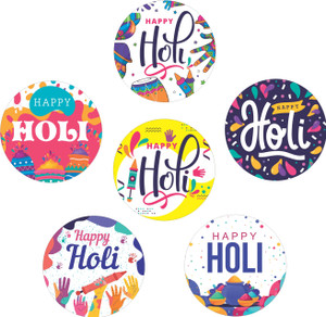CLICKEDIN 3.81 cm Attractive Holi Stickers, 72 Pieces 1.5 Inches ...