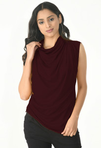 Desireshub Casual Solid Women Maroon Top - Buy Desireshub Casual Solid ...