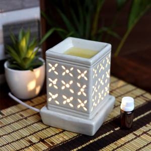 Jimkia Ceramic Electric Diffuser Square Shape Oil Burner Air Freshener ...