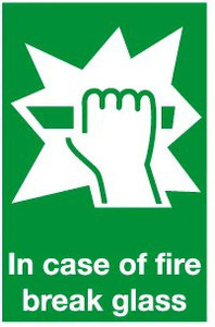 SRG INFOTECH In case of fire break glass sign board Emergency Sign ...