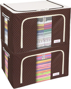 ShanX 66 LTR Foldable Steel Frame Clothes Zip Organizer Bag Fabric ...