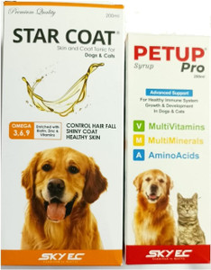 skyec Star coat 200 ml + Pet up pro 200 ml for Dogs & Cats (pack of 1 ...