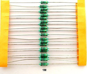LAB PARTS 50 Pcs 1M ohm (mega-ohm) Resistor, ±5% Tolerance, 1/4W Fixed ...