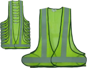 UDYOGI 3 Side Opening Safety Jacket (Green, Pack of 10) Safety Jacket ...
