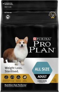 purina Nestle Pro Plan Light Sterlised Dog Food With Optiweight Rich In ...
