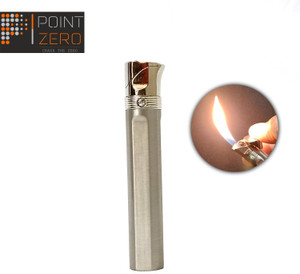 Point Zero Premium Essential Refillable Lighter Slim Silver Shaped For ...