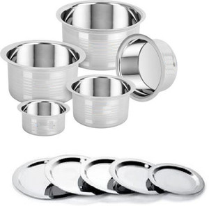 PUHBRHY Patila/Bhagona/Tapeli/Handi Stainless Steel Tope with Lid ...