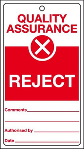 SRG INFOTECH Quality Assurance Reject tie tags sign board Emergency ...
