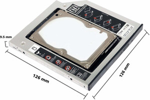 TERABYTE Bay 2nd Hard Drive Caddy, 9.5 mm CD/DVD Drive Slot for SSD and ...