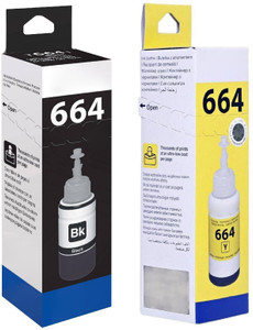 Realink Cartridge T664 Black & Yellow Ink Bottle Compatible For L130 ...