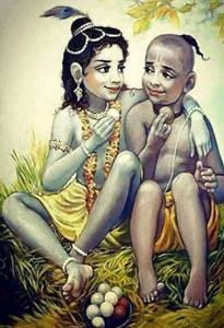 Krishna SUDAMA beautiful picture Wallpaper Poster Print Poster on 13x19 ...