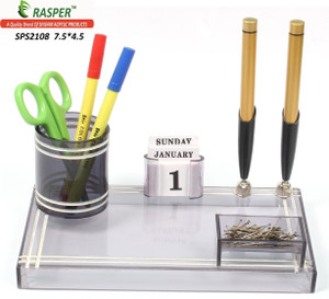 Flipkart.com | RASPER 3 Compartments Small Acrylic Table Top Pen Holder ...