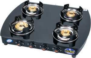 City King 4 Burner Lotus Gt Stove Glass Manual Gas Stove Price in India ...