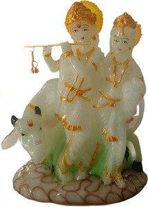 VAMIKA HANDICRAFTS REDIUM COW RADHA KRISHNA Decorative Showpiece - 27 ...