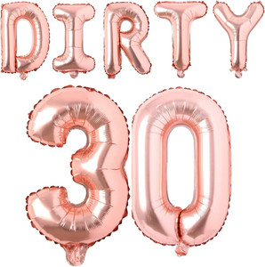 Flipkart.com | Atpata Funky Solid DIRTY 30 Rose Gold Foil Balloons for ...