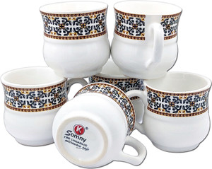 KC Somny Pack of 6 Ceramic Coffee Cup & Tea Cup Set of 6 (AE80R2) 120ml ...