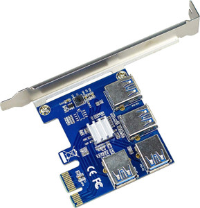 microware PCIe Splitter 1 to 4 PCI-Express, PCI-E 1X to External 4 USB ...
