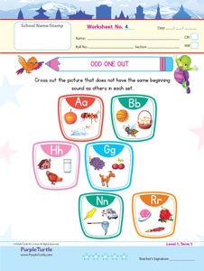 Purple Turtle Worksheets Combo For UKG (English, Maths & EVS) For Ages ...