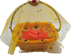 SHYAM Laddu Gopal Janmashtami Special Basket With DOUBLE METAL Handle ...