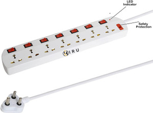 Hiru 7 Socket Extension Board With Fuse LED Indicator 7 Socket ...