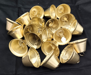 3A Featuretail 4Cm Large Metal Golden Bell for Craft and Ornamental ...