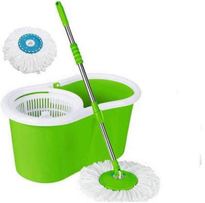 Whitecherry Easy Spin 360 Degree Rotating PVC Magic Mop Set with 2 ...