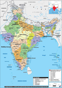 India Map Multicolour Photo Paper Print Poster Photographic Paper ...