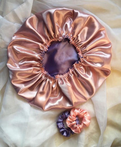 Attune Satin bonnet sleeping Cap Adjustable reversible bonnet (ROSE ...