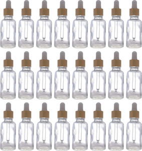 JFA 30 ml Transparent Glass Bottle with Golden Cap White Teat Dropper ...