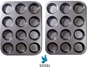 SKYEEL Carbon Steel Cupcake/Muffin Mould 12 Slot Price in India - Buy ...