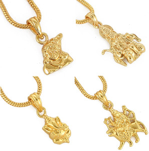 NAVYA ART Combo 4 Pendant with 1 Chain Ganesh Durga Mata Hanuman ...