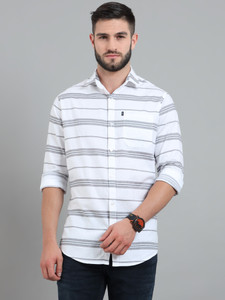 Rope Men Striped Casual White Shirt - Buy Rope Men Striped Casual White ...