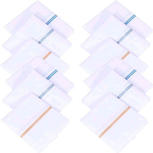 NIFTER Men's 100% Pure Cotton coloured border Handkerchief Rumal Hanky ...