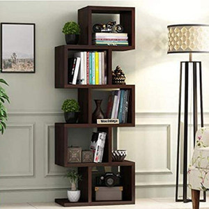 WOODSTAGE Solid Sheesham Wood Book Shelf Rack Books Display Rack Unit ...