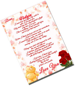 Midas Craft I Love You Vidya Love Letter Quotes 26 Greeting Card Price ...