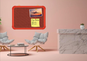 WRITING AND DISPLAY Pin-up board 2*2 feet,ORANGE ALLUMINIUM FRAME ...