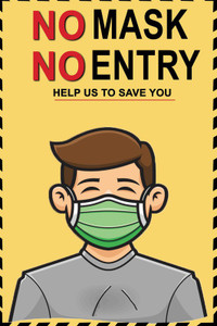 Covid-19 Precautions Sticker Poster|Pack Of 1|Sticker Poster For ...