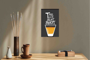 Funny Wall Sticker Poster|"Take Your Best Shot"|Decorative Wall Sticker ...