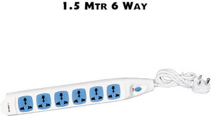 OREVA Powerlink with 1.5 Mtr 6 Way multi plug 6 Socket Extension Boards ...