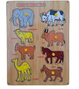 ROBOTO Wooden Domestic Animal Puzzle Board for Kids (Pack of 1 Pc ...