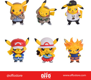 OFFO Pokémon Pikachu Action figure set of 6 for home decor, office desk ...