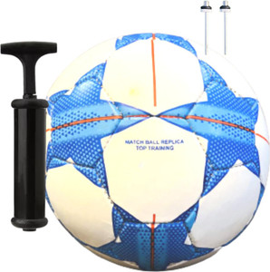 R45 Star White And Blue PVC 32 Panel Fooball Pump & 5 needle Football ...