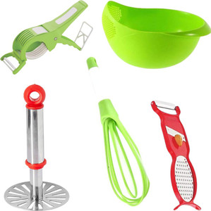 pSmart Kitchen Tool Combo Set Plastic Whisk,2 in 1 Vegetable Cutter,4 ...