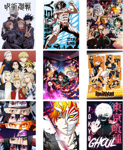 Pack of 18 Mix anime Poster Glossy | Set Anime HD+ Photos Unframed ...